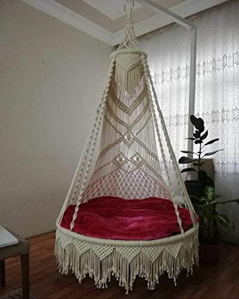 Macrame Adult Swing Made by Macrame Cord and Iron Metal Boho - Etsy