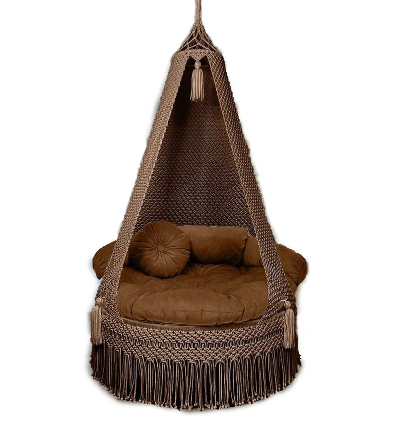 Macrame Adult Swing Made by Macrame Cord and Iron Metal | Boho Macrame ...