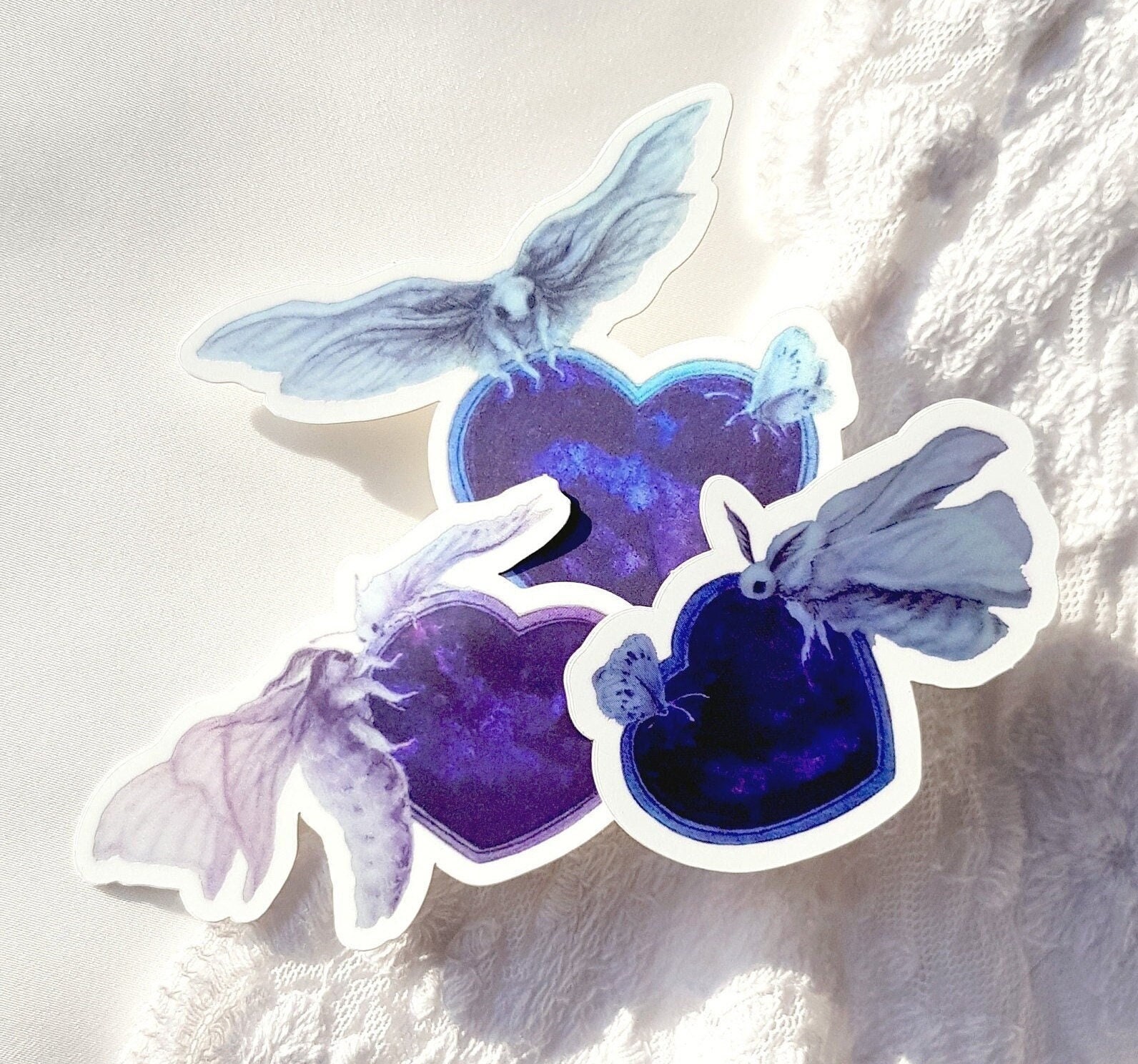Silk Moths Holographic Sticker Set 3pcs Minibeast Collection Matte ...