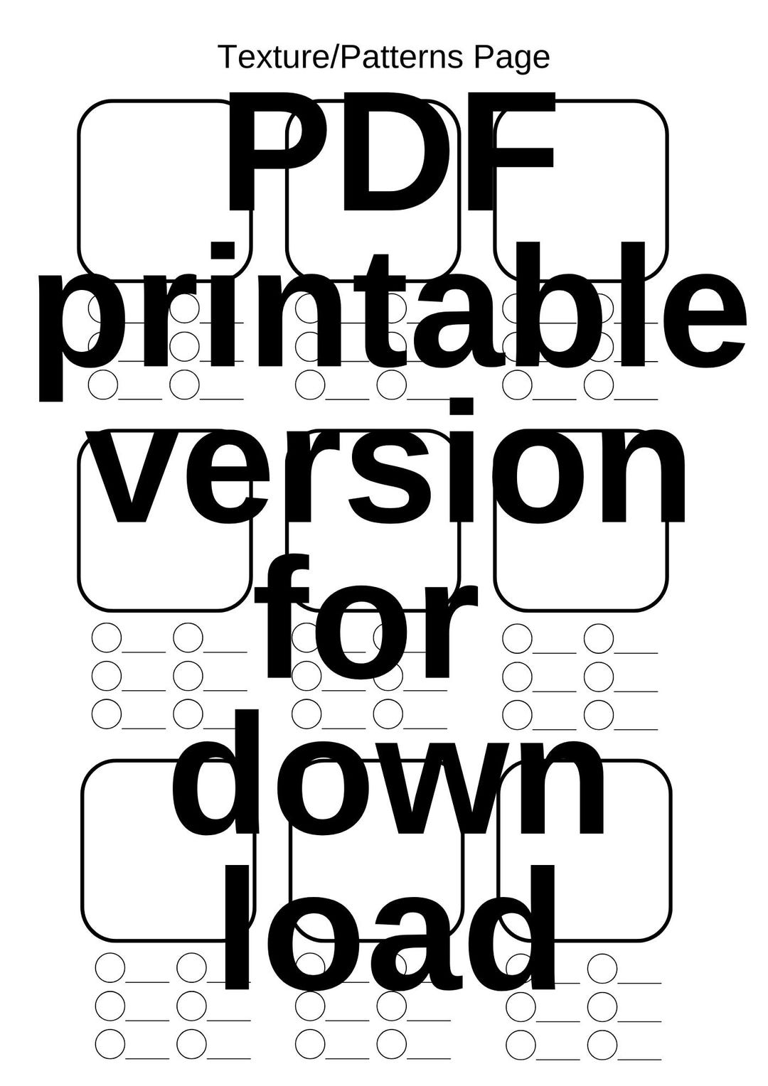 PDF Printable Texture/pattern Colour Swatch Sheet for Texters/markers ...
