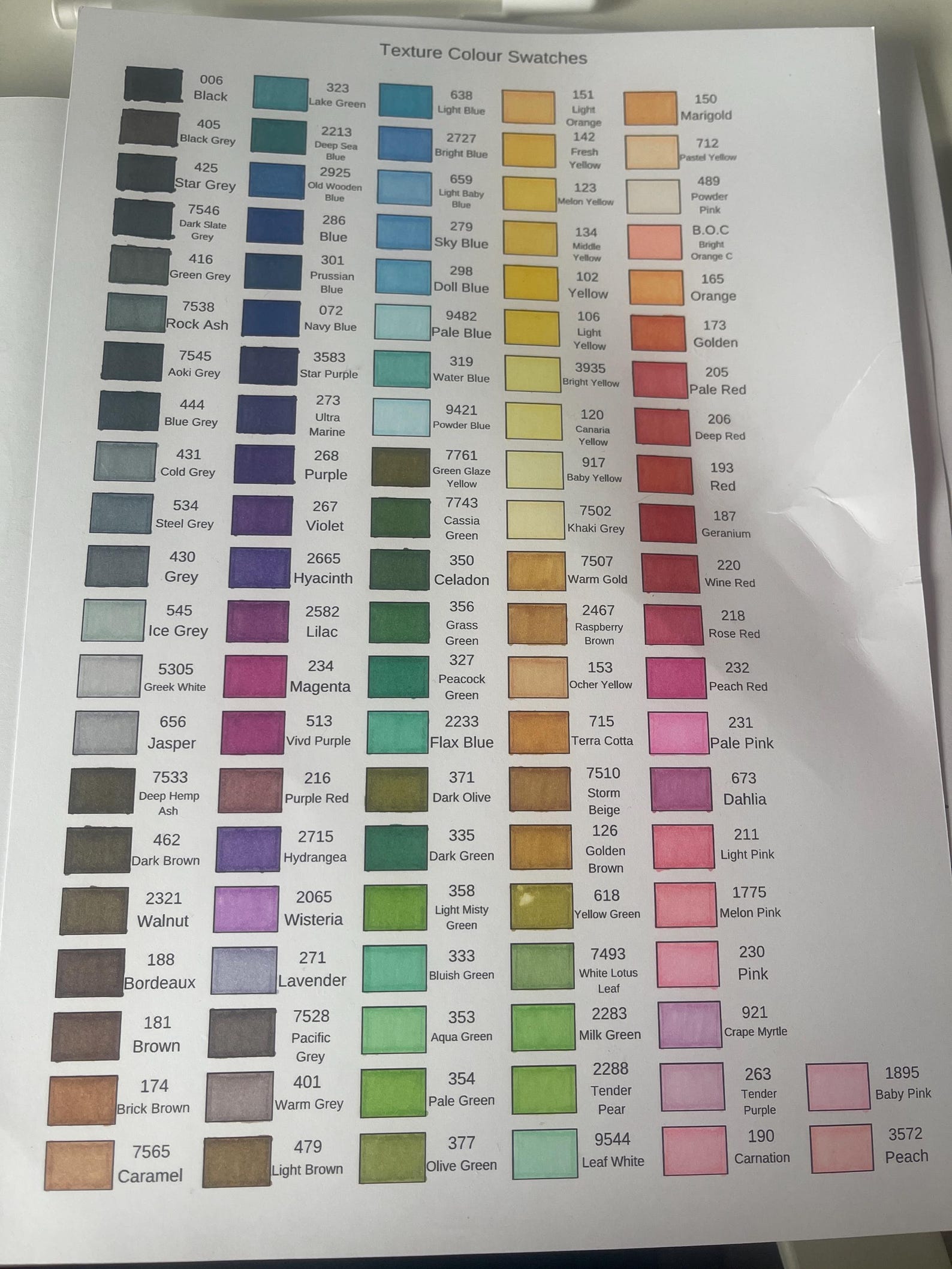 PDF Printable Colour Swatch Sheet for Texters/markers/pens - BORN BRAND ...