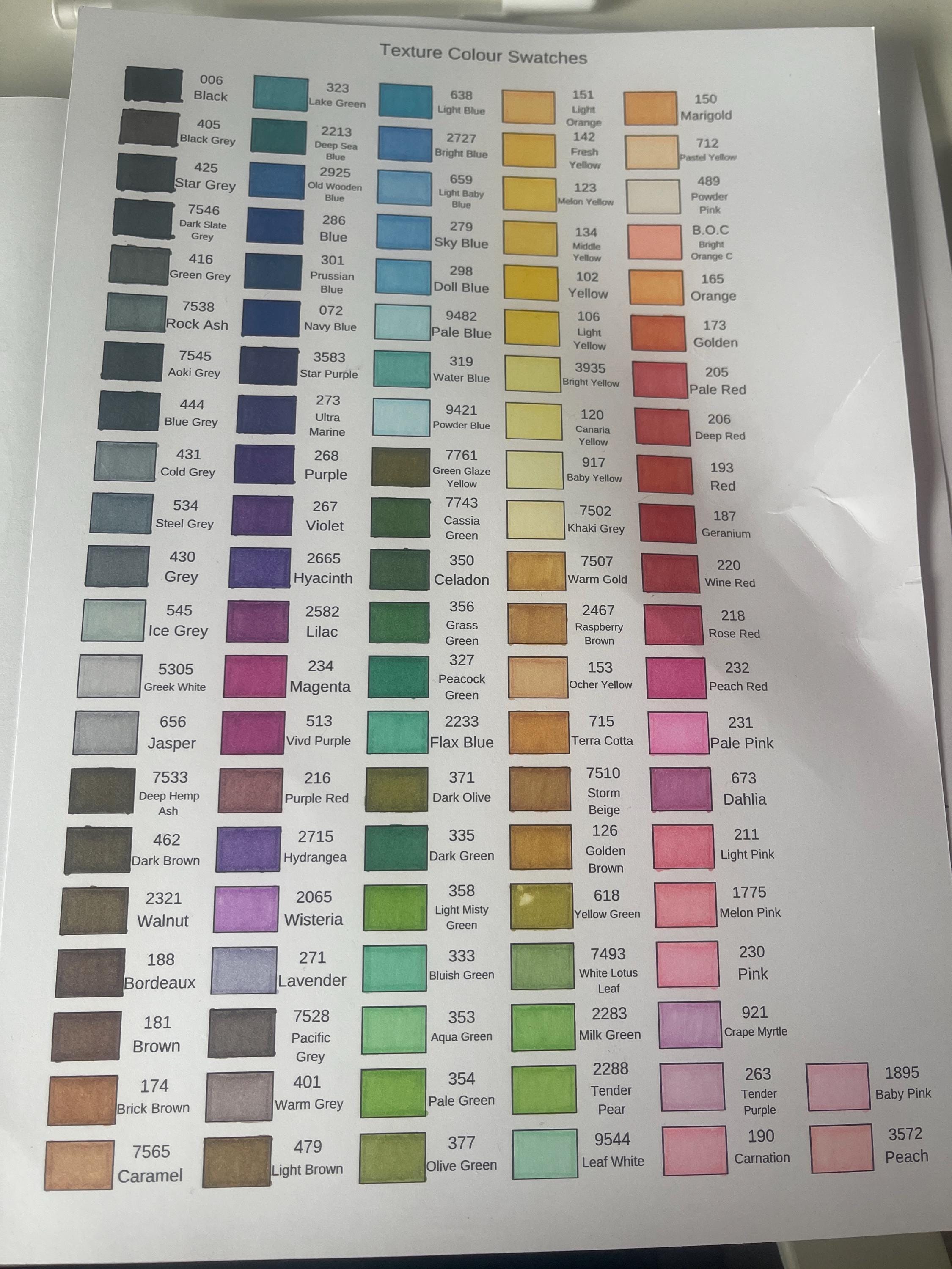 PDF Printable Colour Swatch Sheet for Texters/markers/pens - BORN BRAND ...