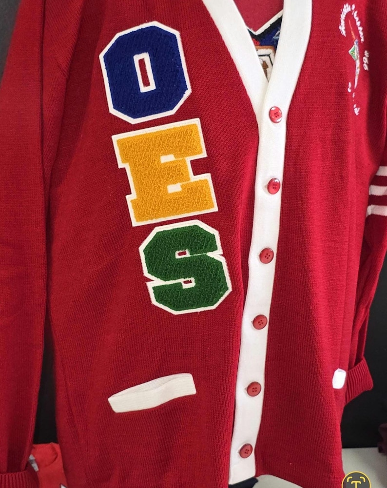 Order of the Eastern Star Varsity Letter Cardigan - Etsy