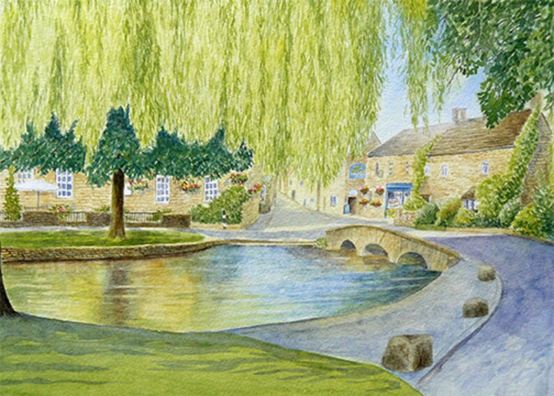 Print of the Original Cotswold Landscape Watercolour Painting ...