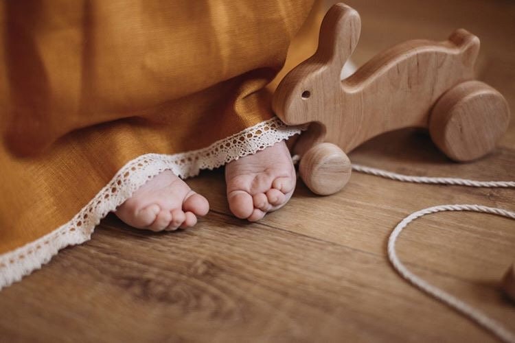 Hopping Bunny Wood Pull Toy Wooden Hare Baby Toy for 1 Year - Etsy
