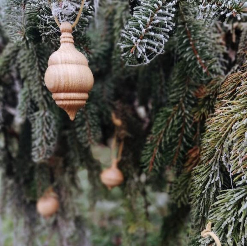 Hand Turned Wooden Christmas Tree Ornaments set of 10 - Etsy