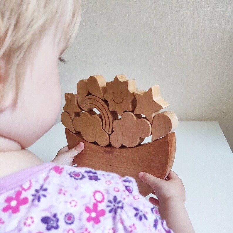 Wood Moon Balance Toy Wooden Balancing Toy 3 Year Old Girl - Etsy