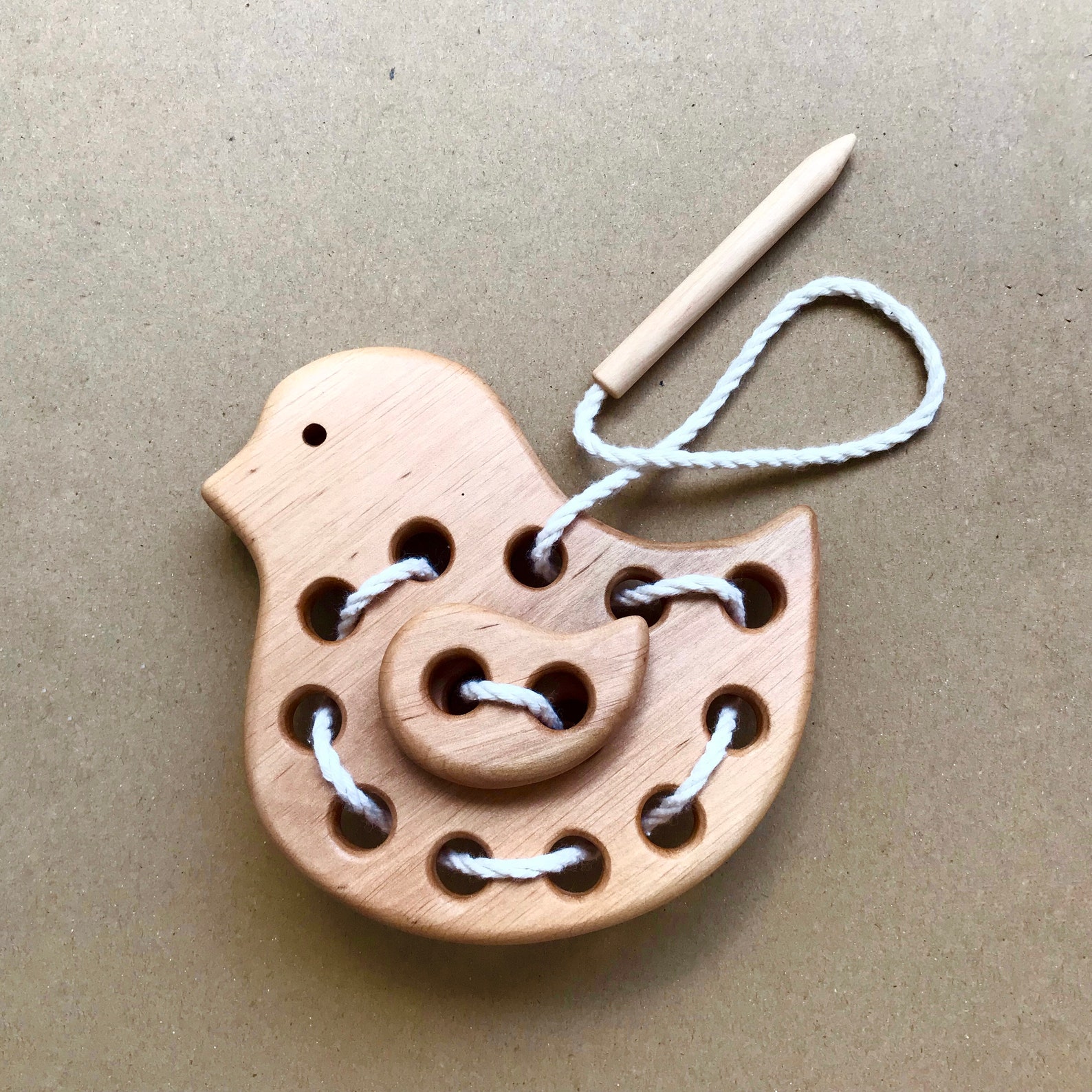 Wooden Bird Lacing Toy Threading Wood Toy for Toddler - Etsy