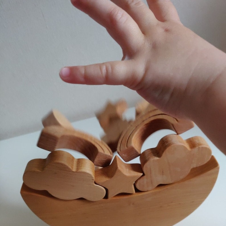 Wood Moon Balance Toy Wooden Balancing Toy 3 Year Old Girl - Etsy