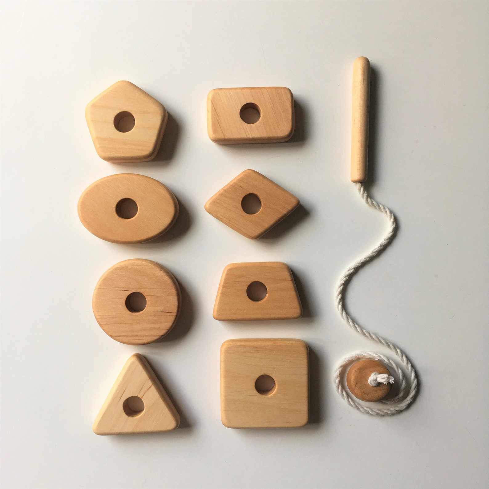 Wooden Lacing Toy With Geometry Shapes for Toddler Wood - Etsy Australia