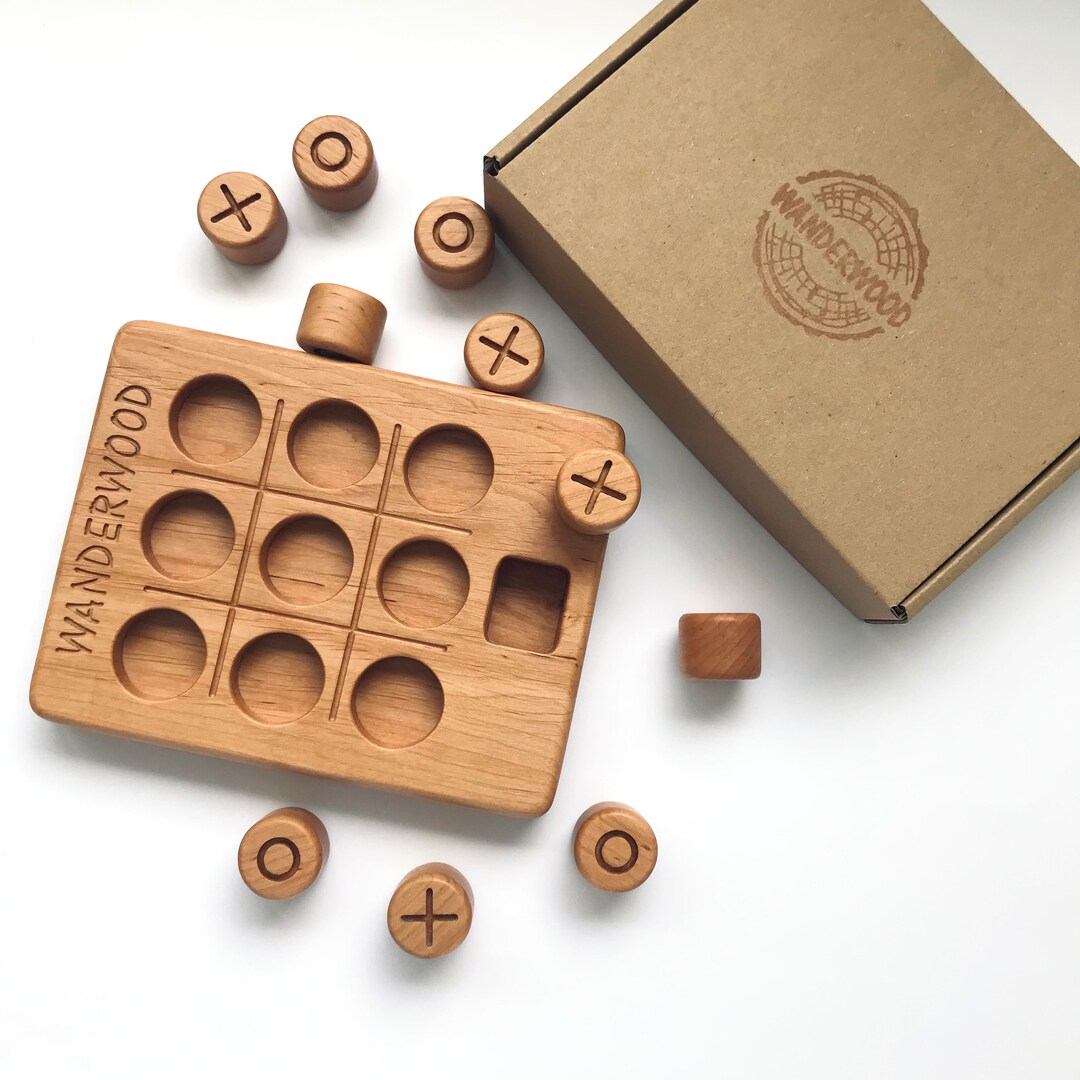 Tic Tac Toe Wood Game | X and O Family Game | XOXO Kid Table Game - Etsy