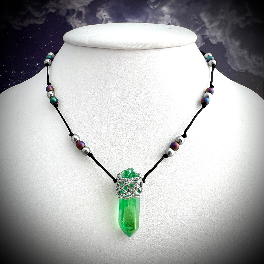 Natural Gemstone Amulet, Green Quartz Celtic Talisman for Him, for Her ...