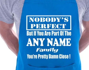 Print4u Personalised Custom Printed Mens Apron Nobodys Perfect | Etsy