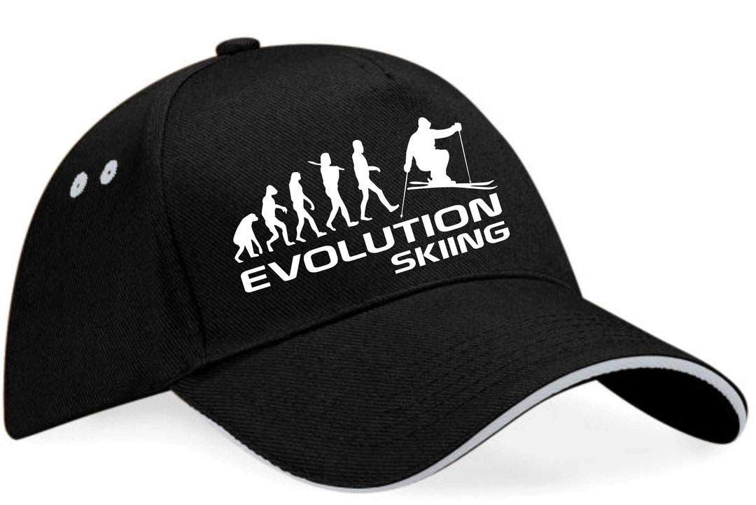 Print4u Evolution of Skiing Baseball Cap Birthday Present Winter Sports ...