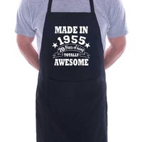 50th Bday Gift Funny Apron for Men Custom Year Dad Grilling Gift ...