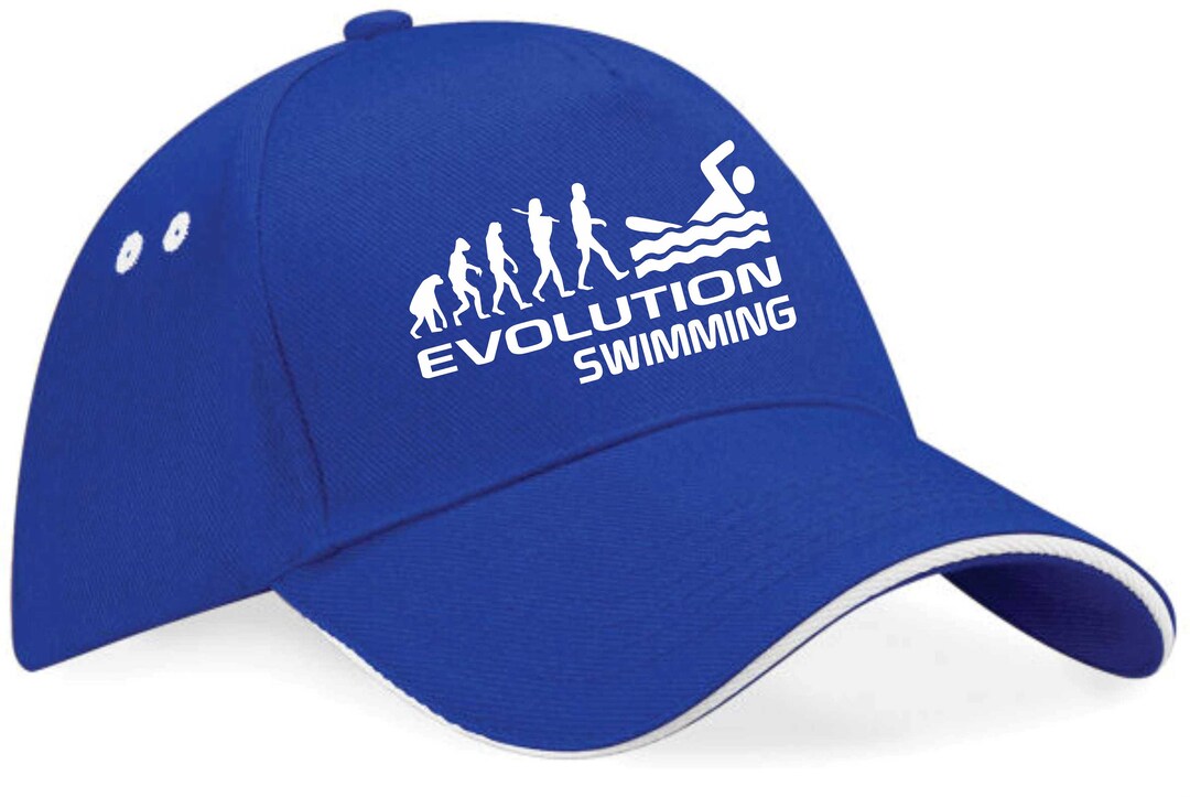 Print4u Evolution of Swimming Baseball Cap Sports Birthday Gift for Men ...
