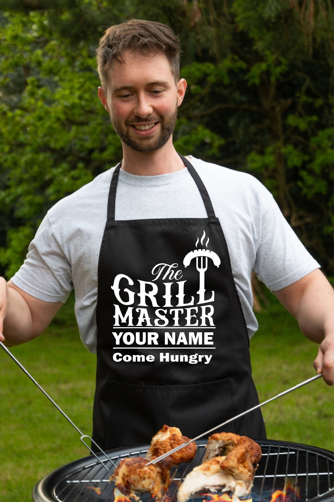 Print4u Personalised Apron the Grill Master Any Name Father's Day ...