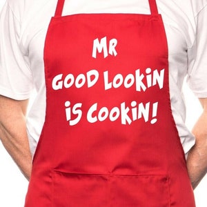 Print4u Mr Good Lookin is Cookin Novelty Cooking Funny Unisex Apron ...