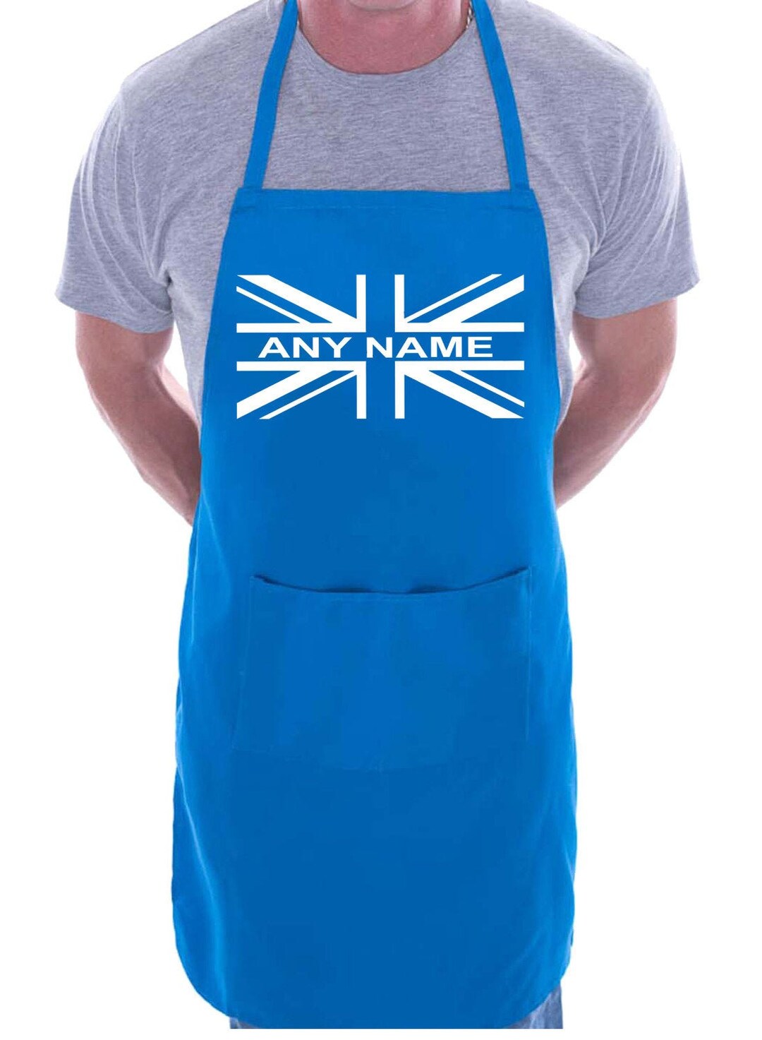 Print4u Personalised Custom Printed Union Jack Flag BBQ Apron With Any ...