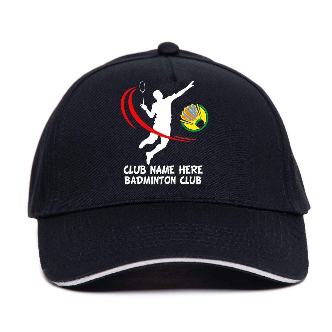 Print4u Badminton Baseball Cap Personalise With Your Club Name Gift for ...