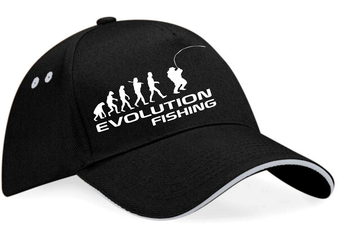 Print4u Evolution of Fishing Baseball Cap Birthday Gift Anglers Present ...
