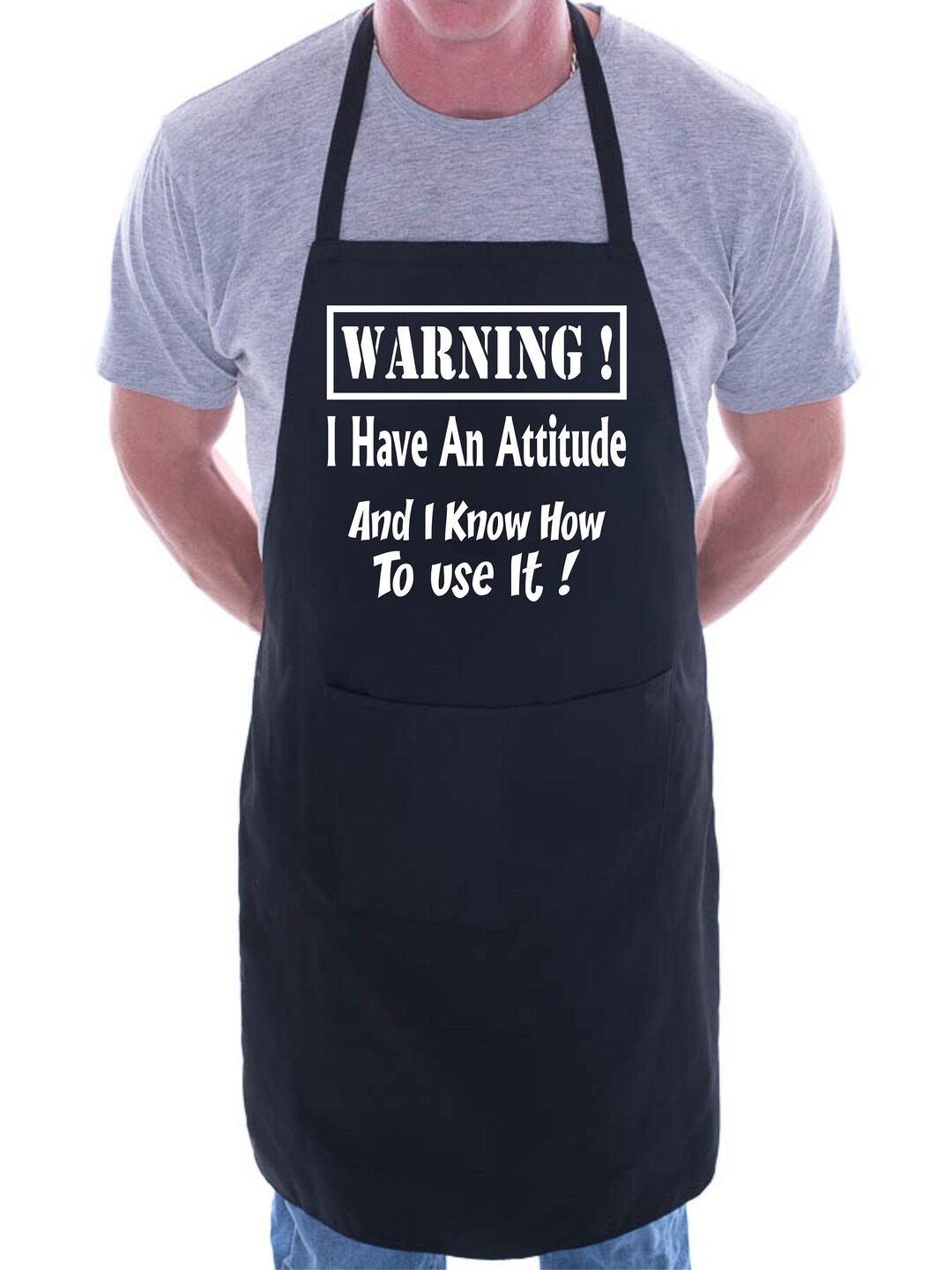Print4u Warning I Have an Attitude Funny Baking BBQ Cooking Unisex ...