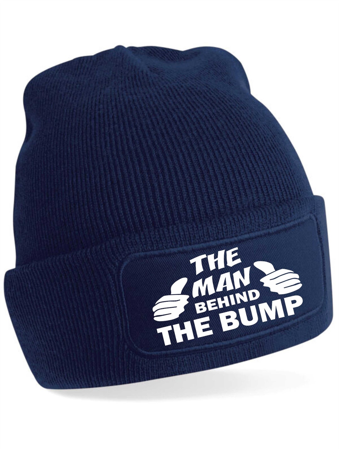 Print4u the Man Behind the Bump Beanie Hat Funny Birthday Gift New Dad ...