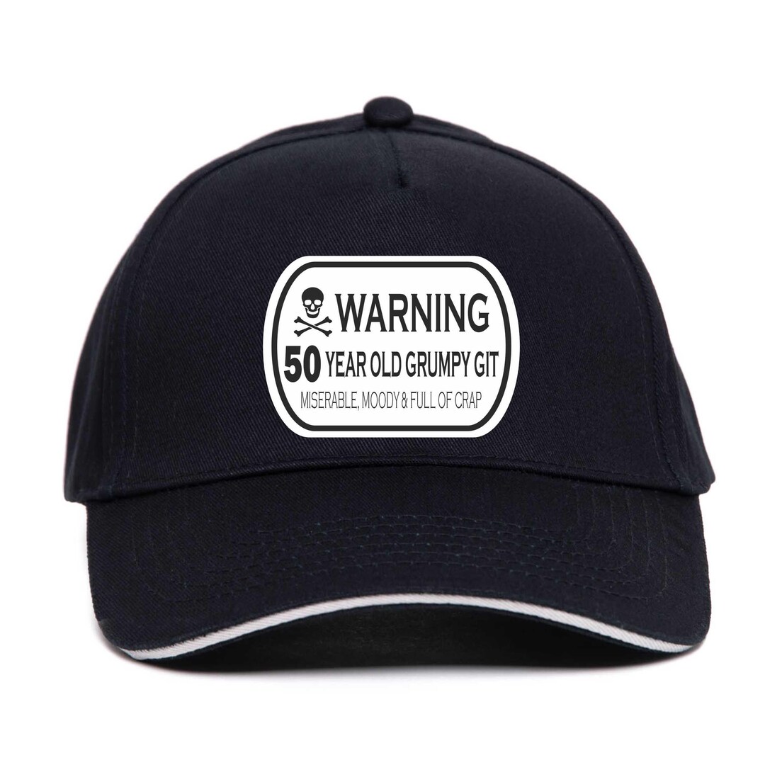50th Birthday Gag Gift Baseball Cap: Grumpy Old Git Warning - Etsy