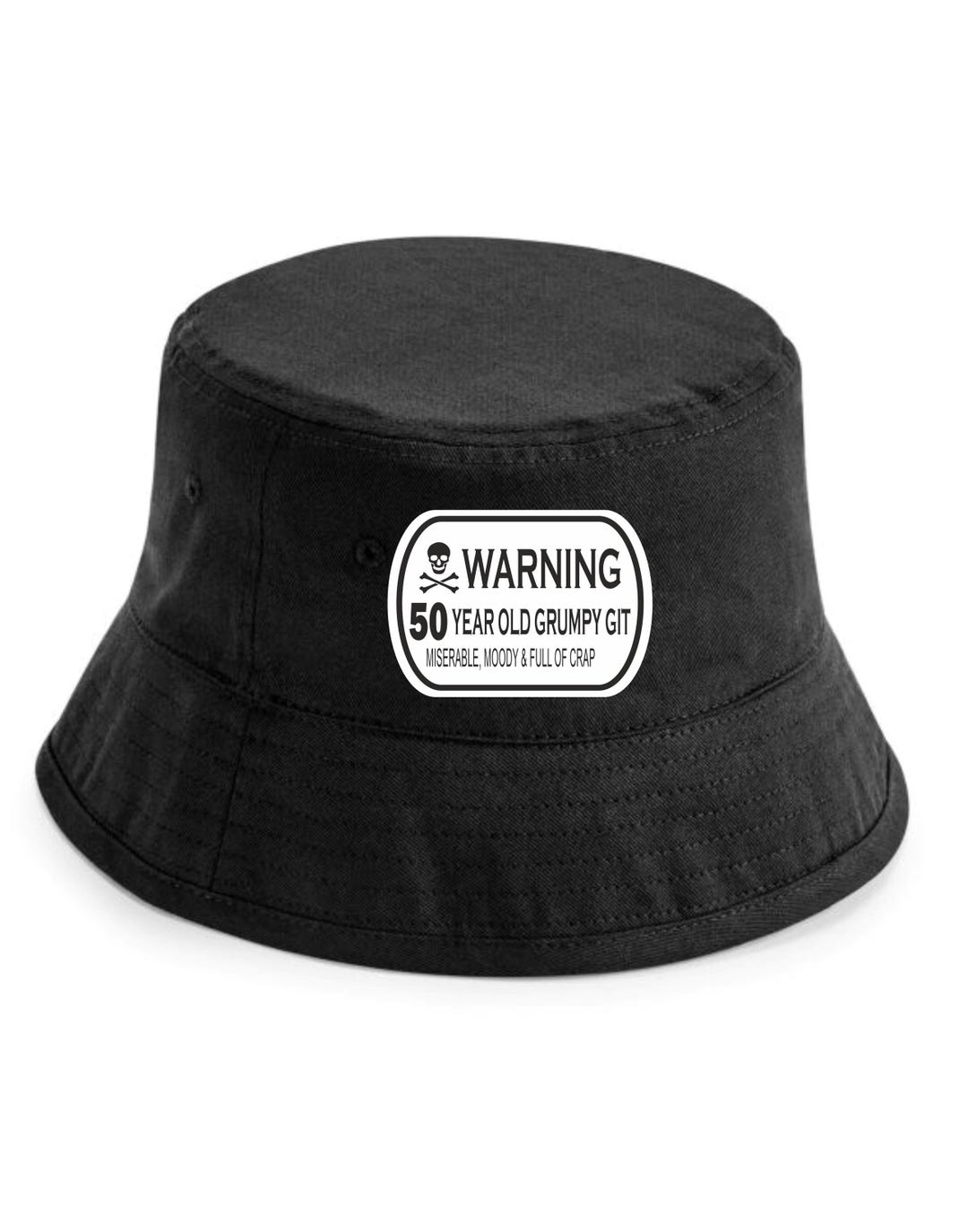 50th Birthday Bucket Hat, Funny Grumpy Git Gift - Etsy