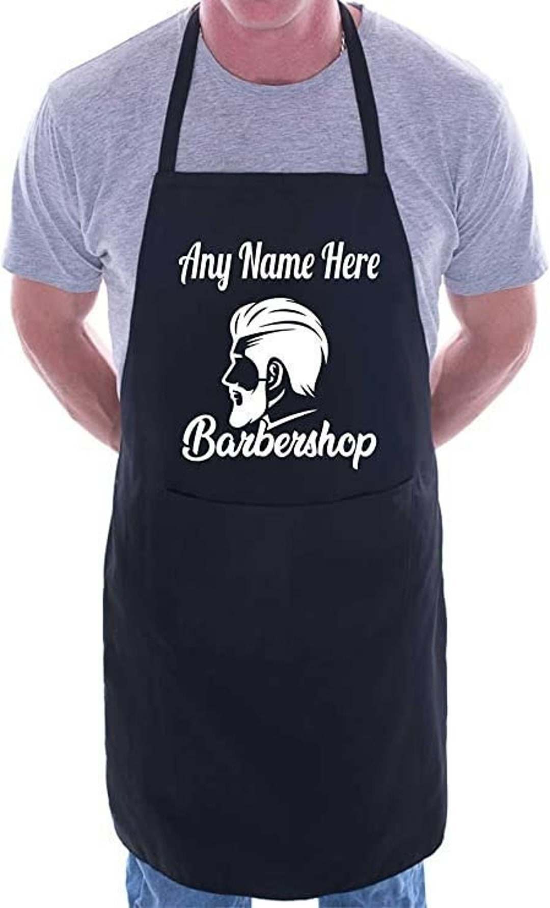 Print4u Personalised Apron Barber Shop Add Your Shop Name Here - Etsy
