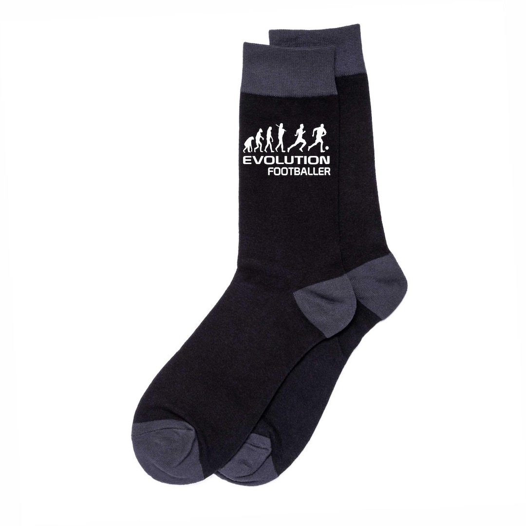 Print4u Evolution of Footballer Funny Men's Black Novelty Socks ...