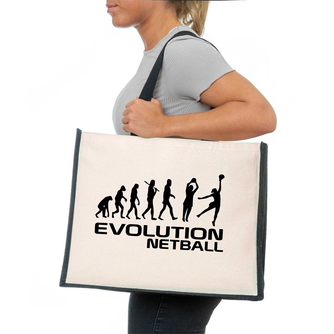 Print4u Evolution of Netball Tote Bag Birthday Sports Gift for Ladies ...