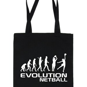 Print4u Evolution of Netball Funny Tote Bag 100% Cotton Shopping Bag ...