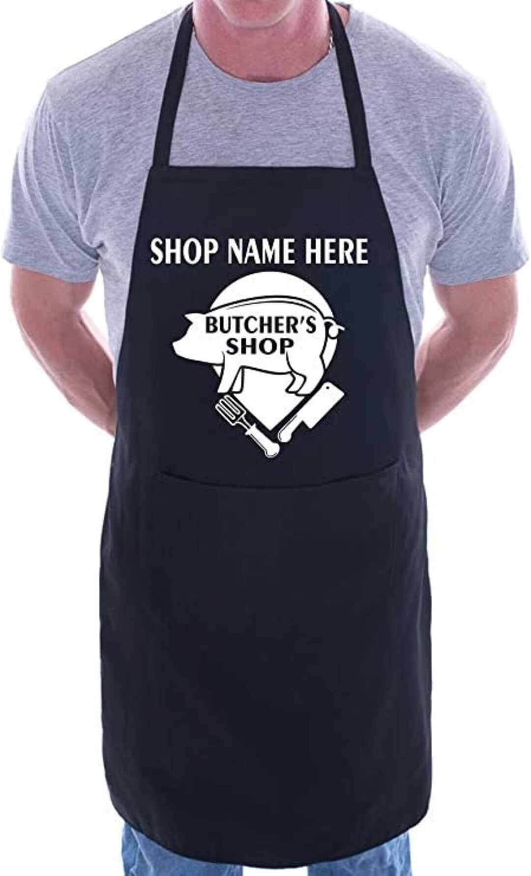 Print4u Personalised Apron Butchers Shop Add Shop Name Here Butchery - Etsy