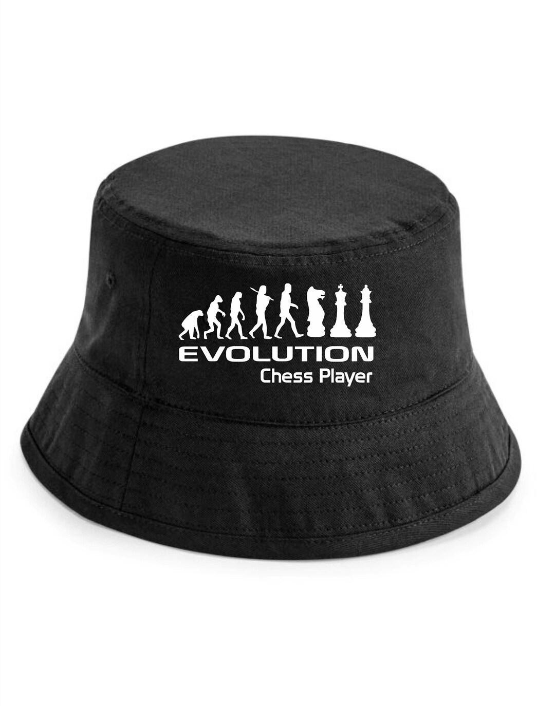 Print4u Evolution A Chess Player Bucket Hat Funny Hobbies Sports ...