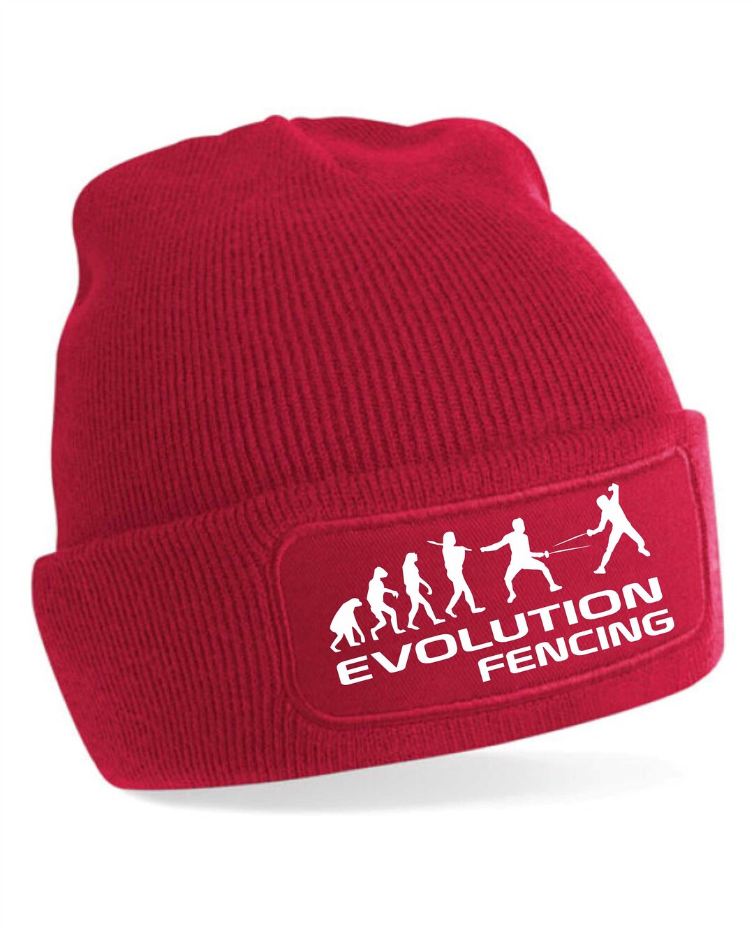 Print4u Evolution of Fencing Beanie Hat Sport Hobbies Birthday Gift Men ...
