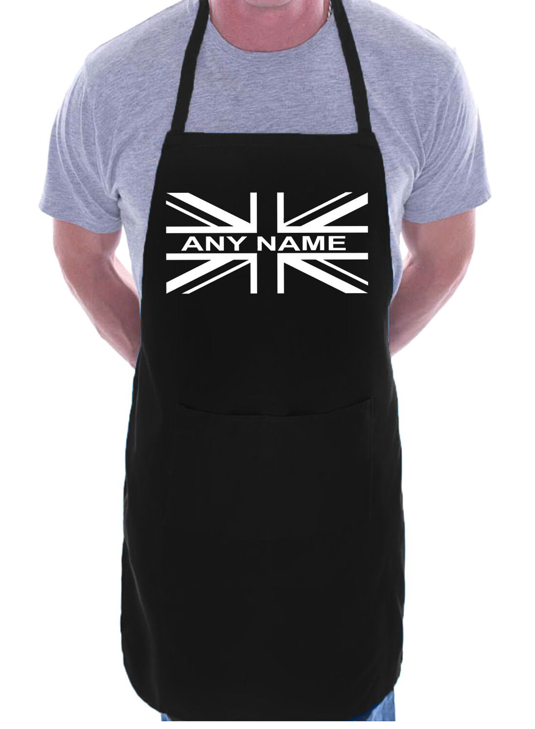 Print4u Personalised Custom Printed Union Jack Flag BBQ Apron With Any ...
