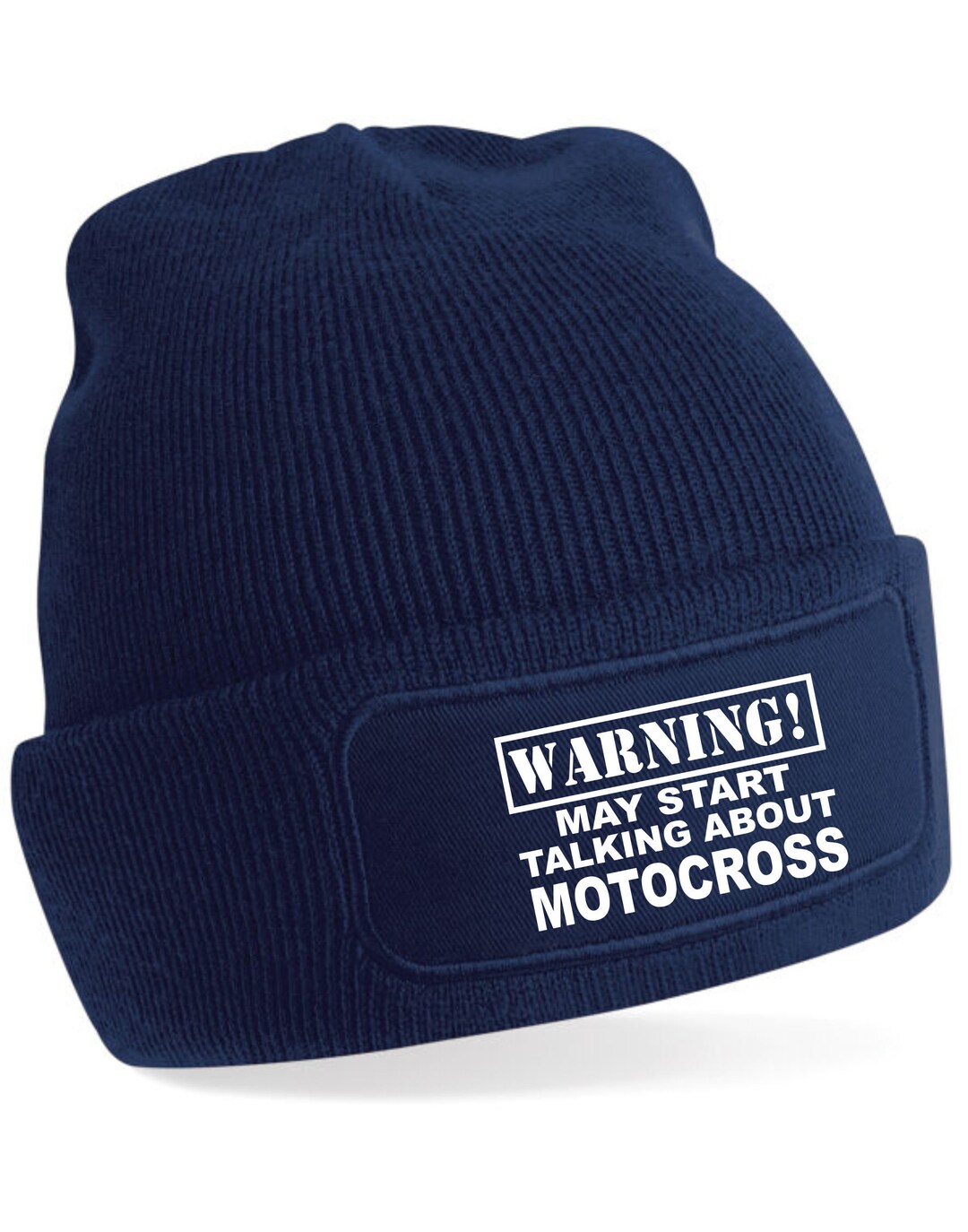 Print4u Warning May Talk About Motocross Beanie Hat Great Birthday ...