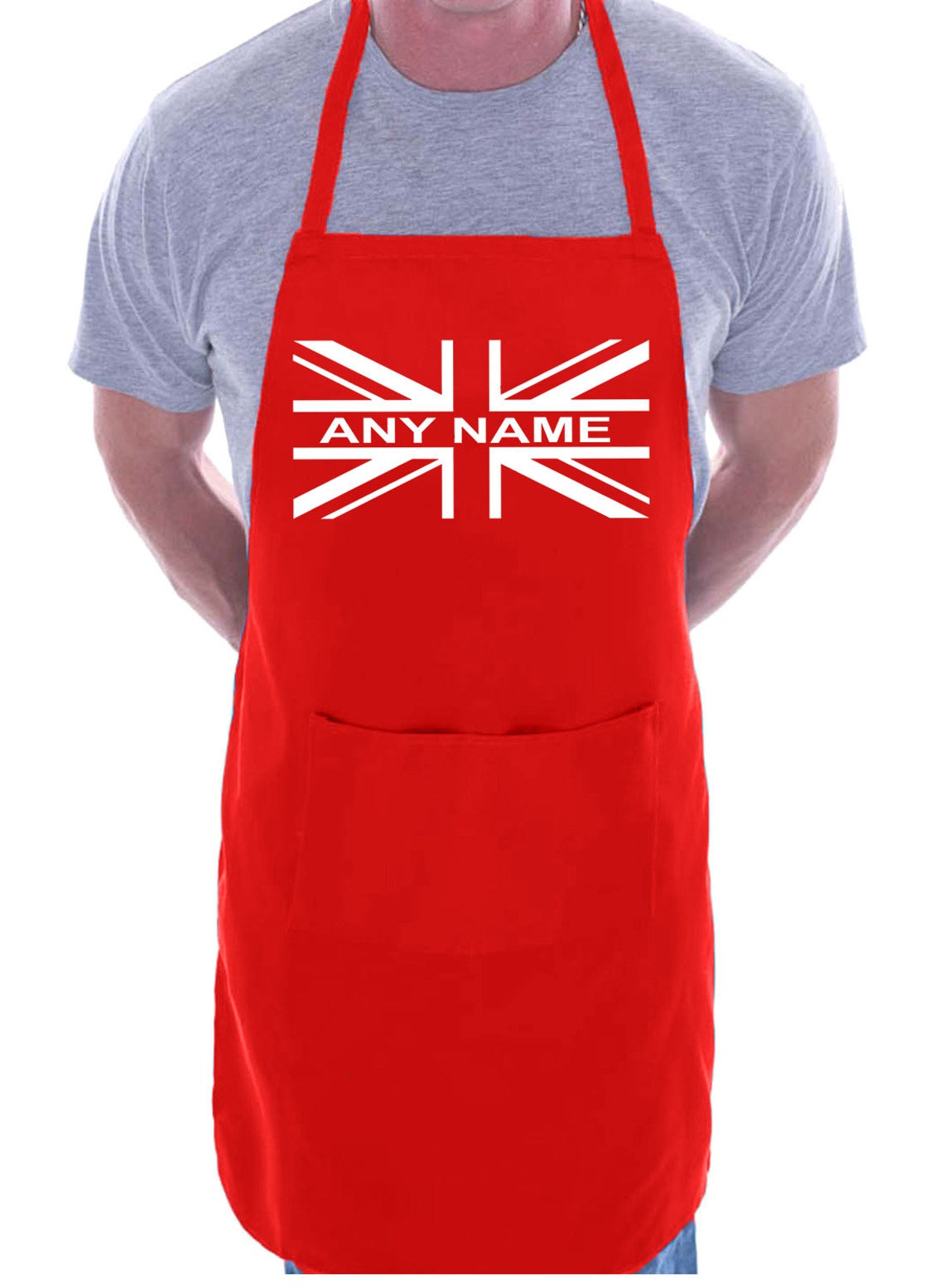 Print4u Personalised Custom Printed Union Jack Flag BBQ Apron With Any ...