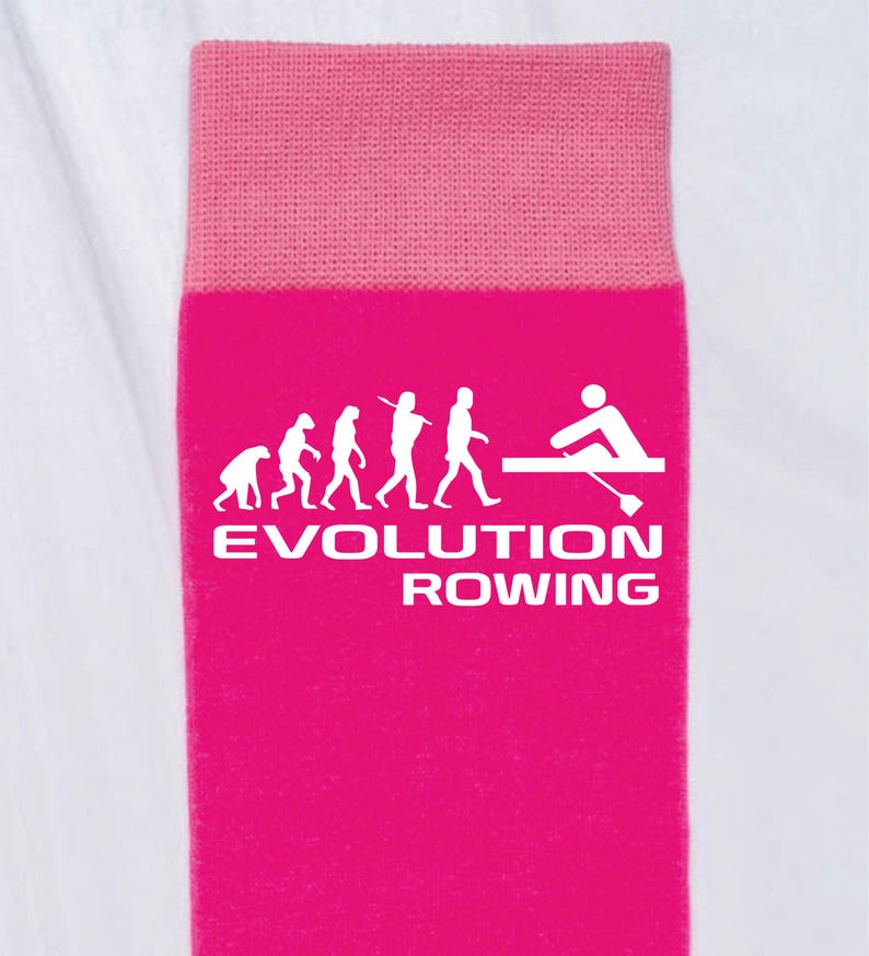 Print4u Evolution of Rowing Funny Ladies Socks Pink Birthday Gift - Etsy