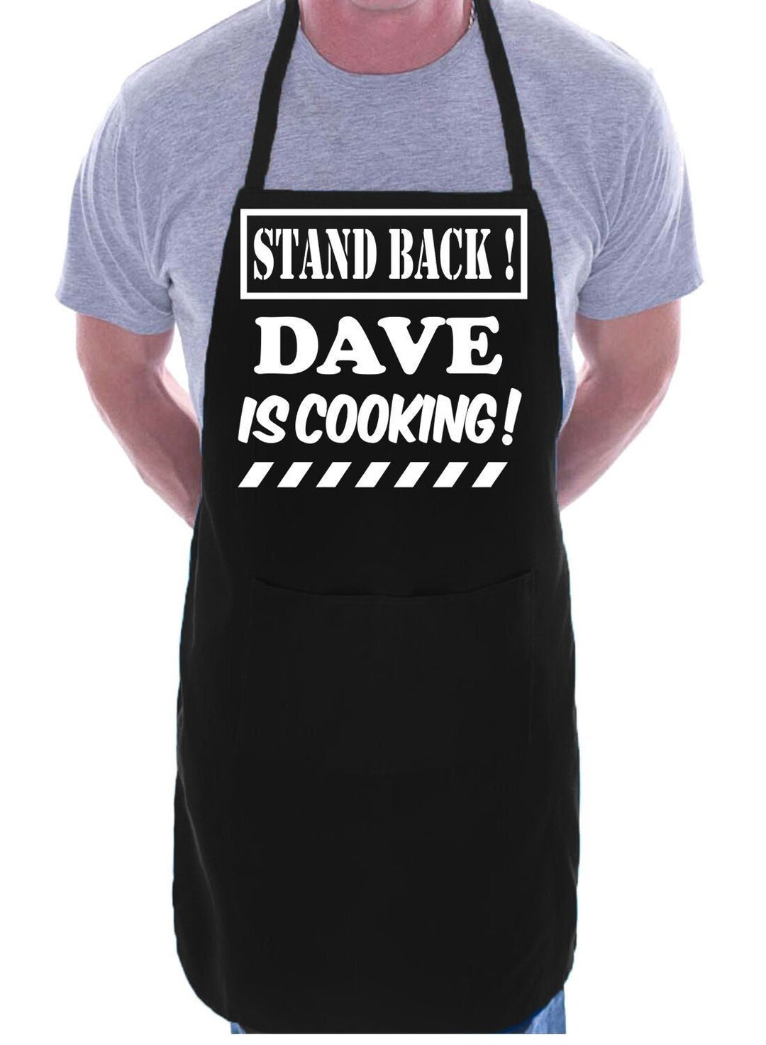 Print4u Personalised Custom Printed Unisex Apron Stand Back Dave is ...