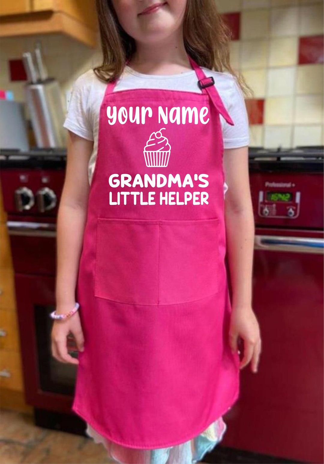 Print4u Customised Kids Apron Grandma's Little Helper Baking Cooking ...