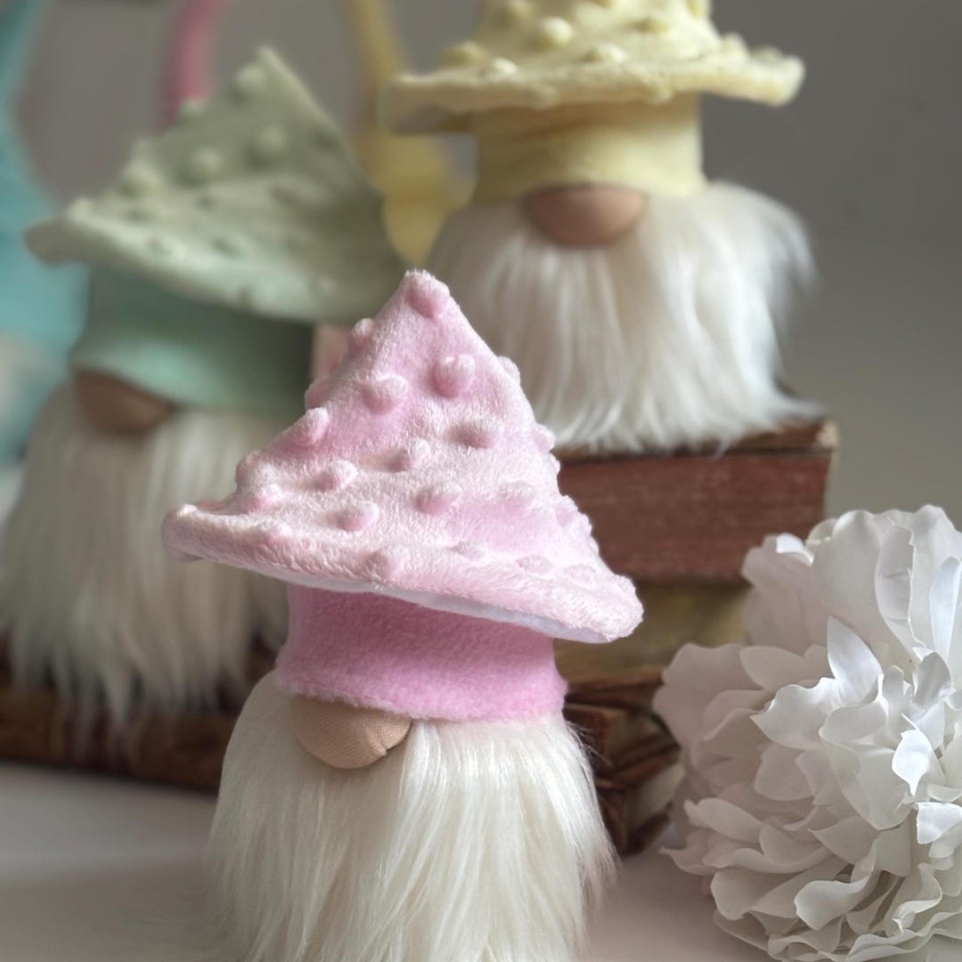 Mushroom Gnome for Mothers Day, Gnome for Tiered Tray Decor, Pastel ...