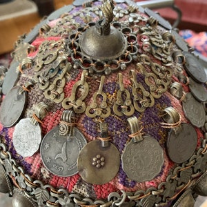 Antique Bedouin Handmade Embroidery Coin Headdress - Etsy