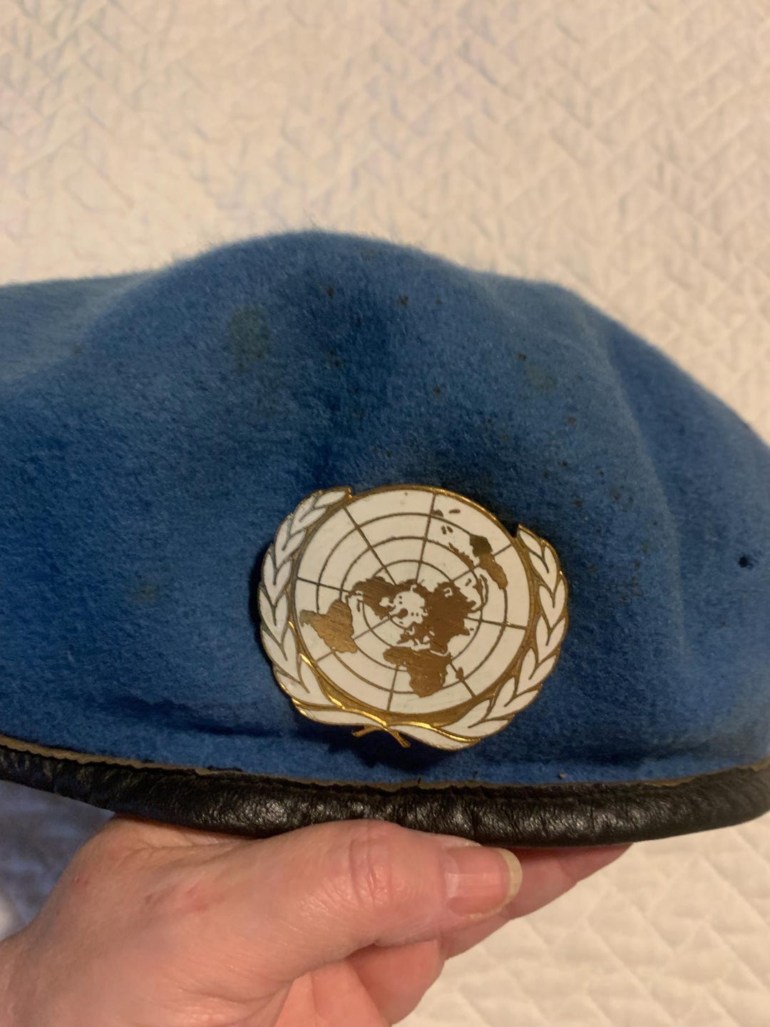 Vintage United Nations Beret With Emblem Hat From Afghanistan War - Etsy