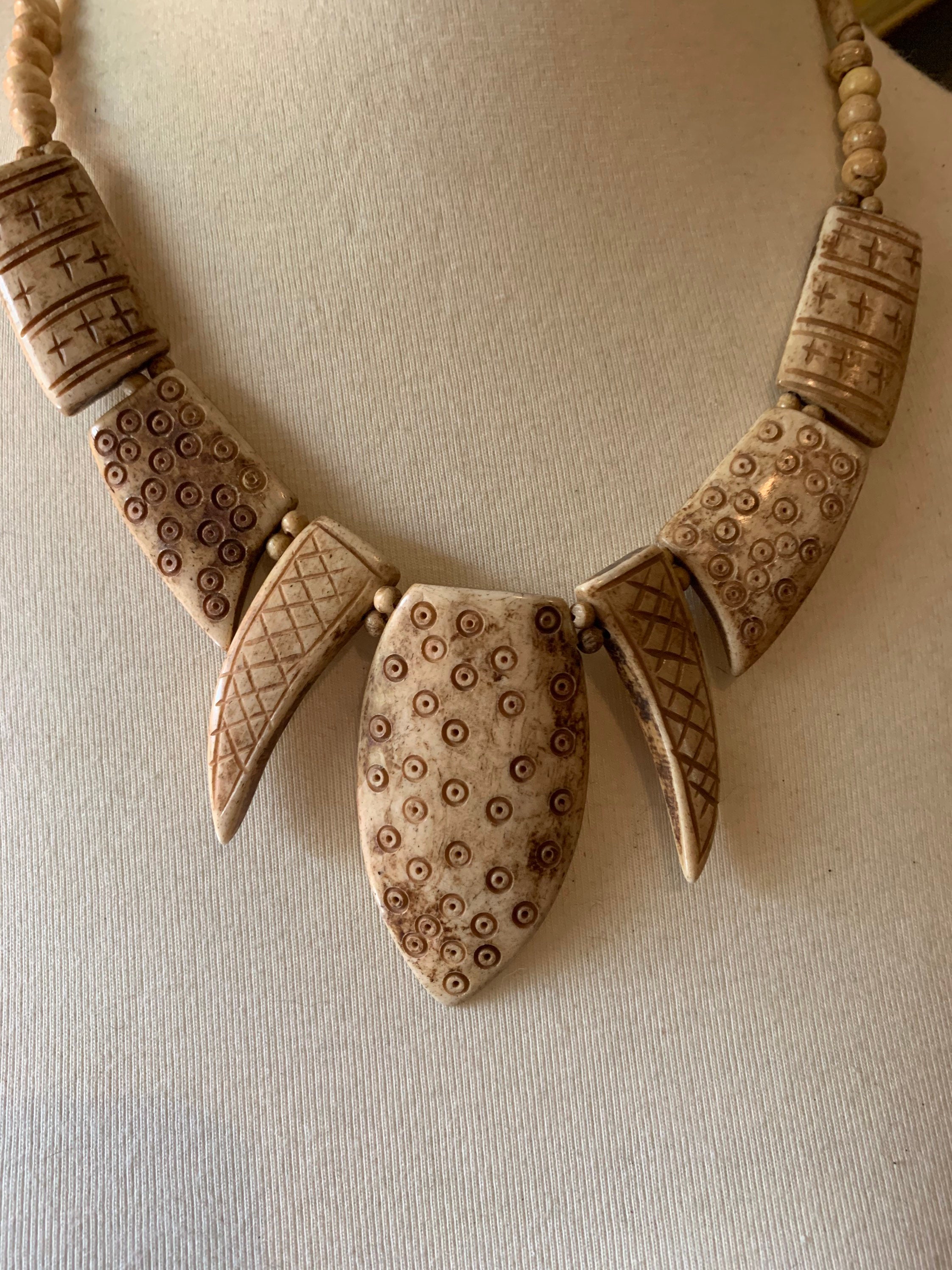Antique African Tribal Bone Necklace - Etsy