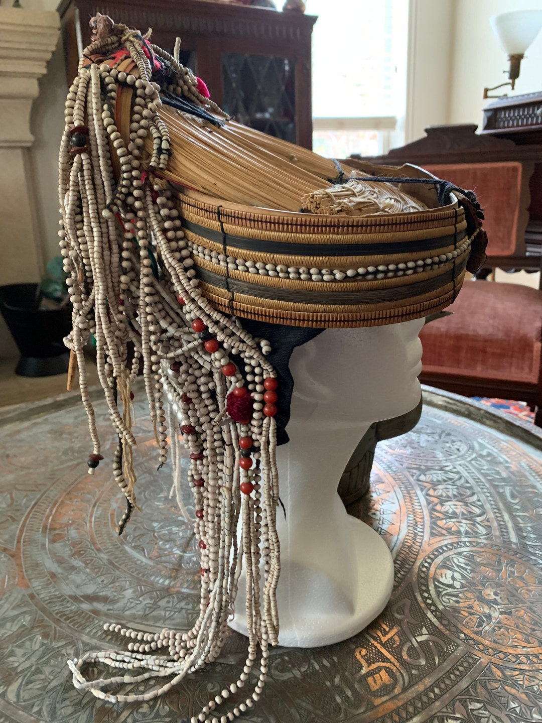 Tribal Ulo Akha Woman's Headdress With Framework of Bamboo and Beads - Etsy