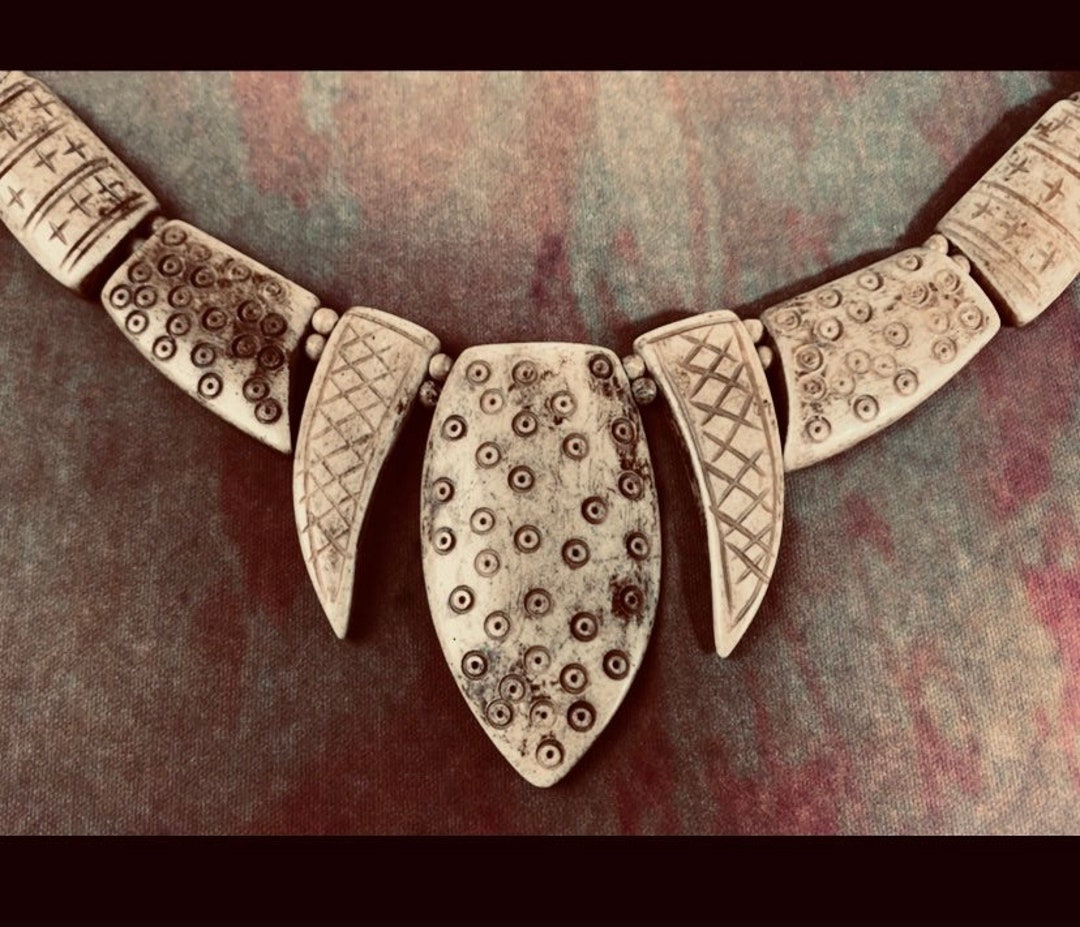 Antique African Tribal Bone Necklace - Etsy