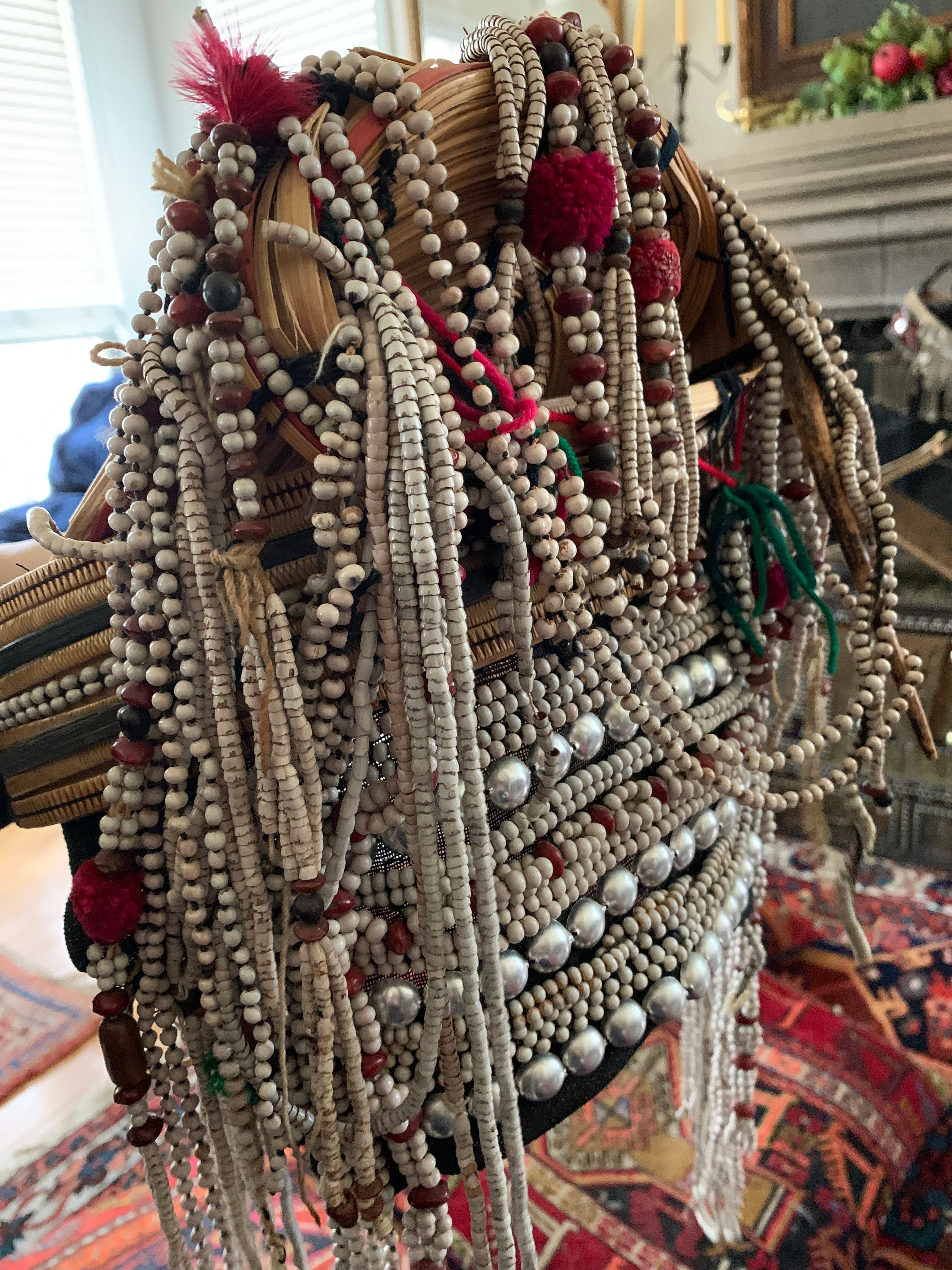 Tribal Ulo Akha Woman's Headdress With Framework of Bamboo and Beads - Etsy