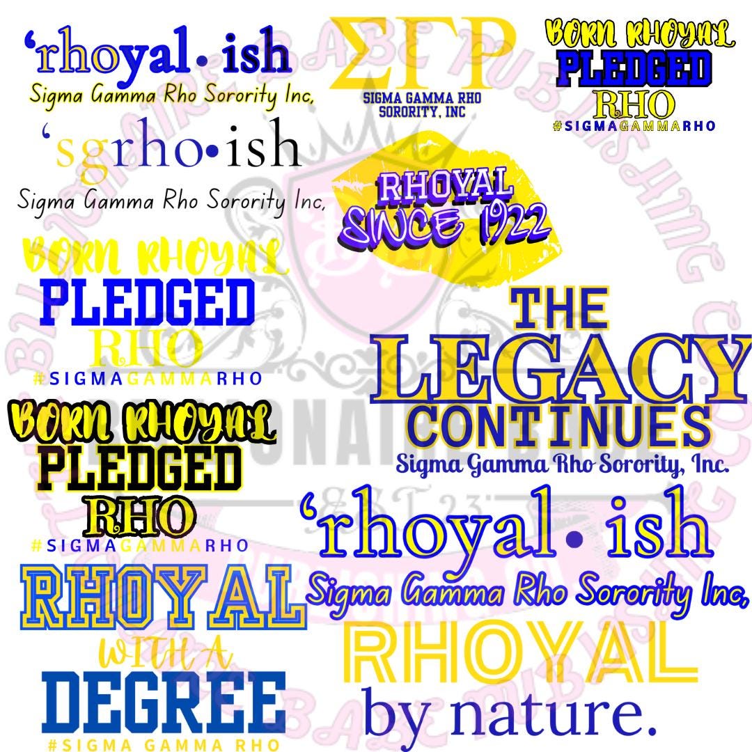 Sigma Gamma Rho Digital PNG Files | 14 Unique Designs | Sorority ...